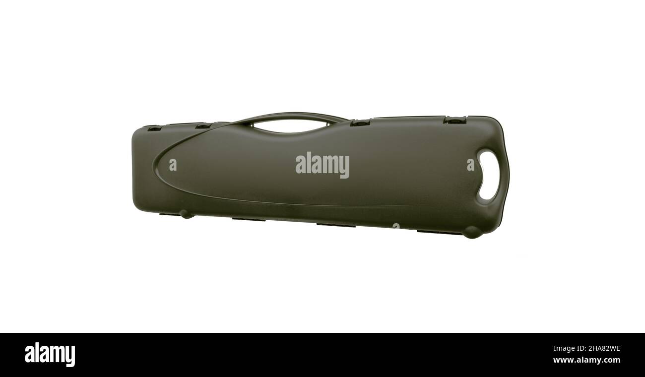 Green plastic hard case for transporting and storing weapons. Gun ...