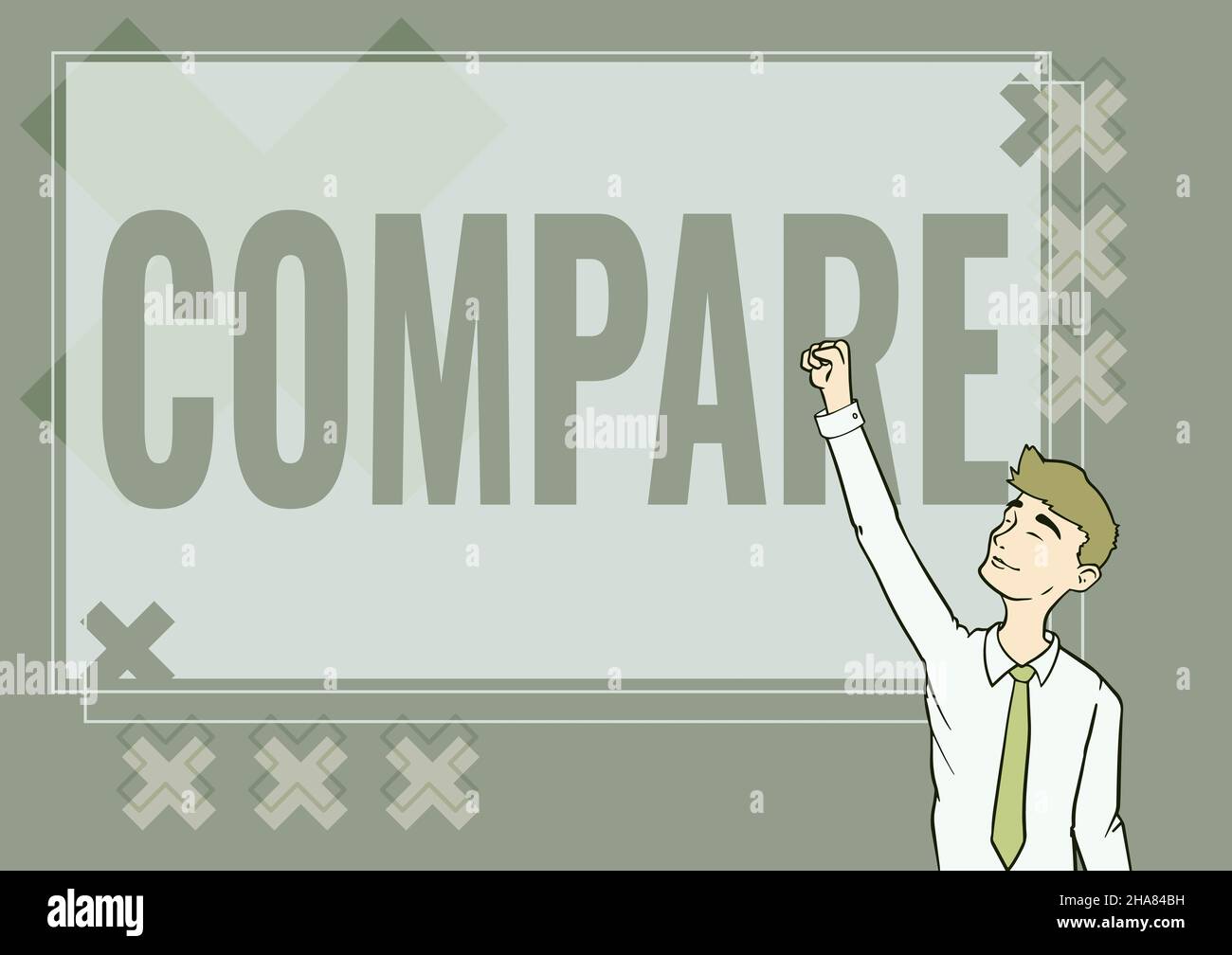 Handwriting Text Compare Business Concept Estimate Measure Note The Similarities