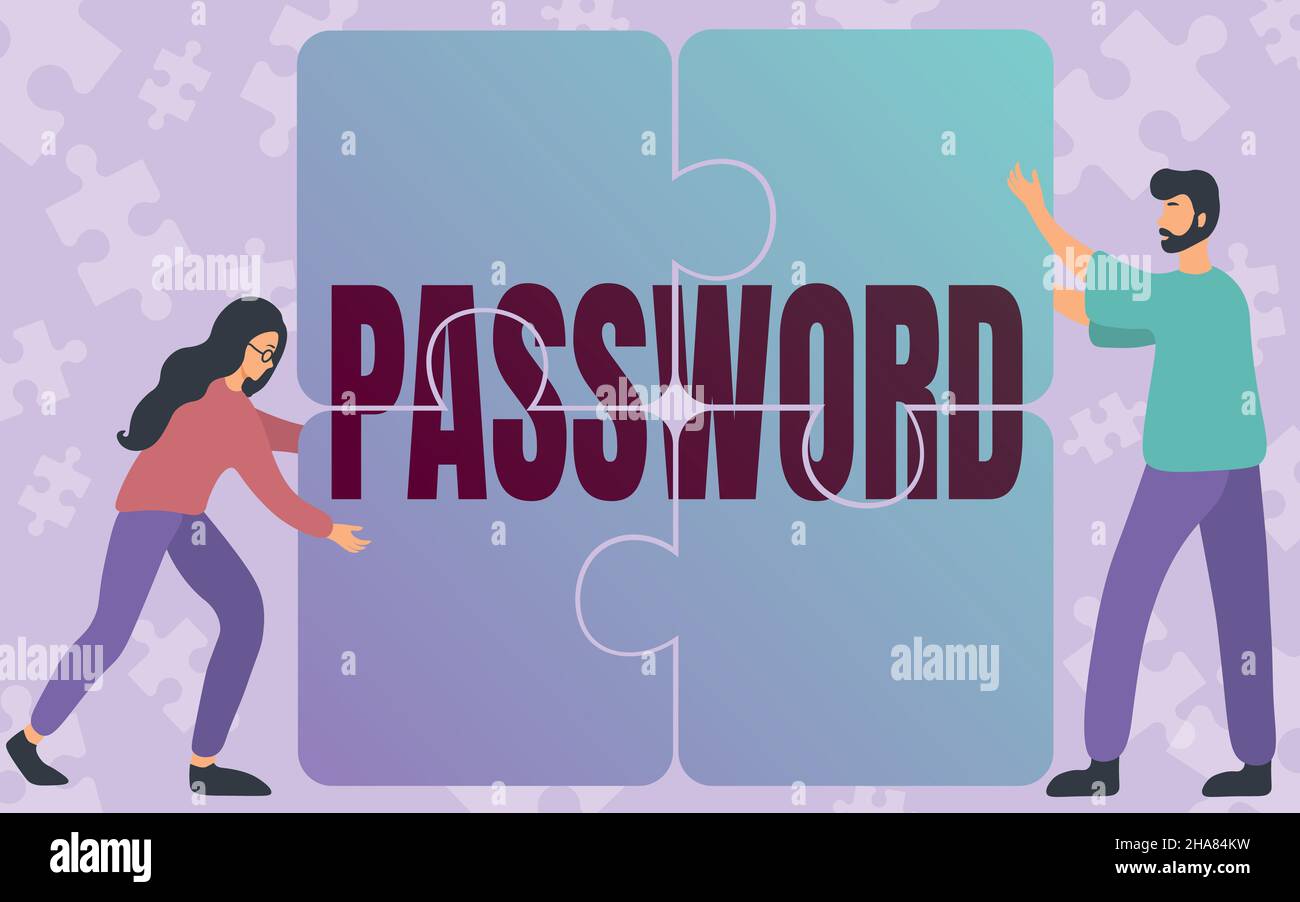 Text showing inspiration Password. Word for secret word phrase must ...