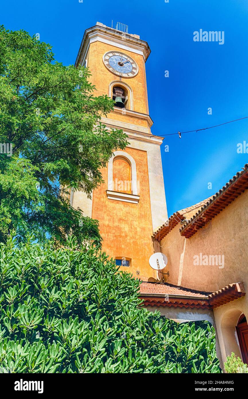 The medieval architecture of Eze, iconic village near the city of Nice ...