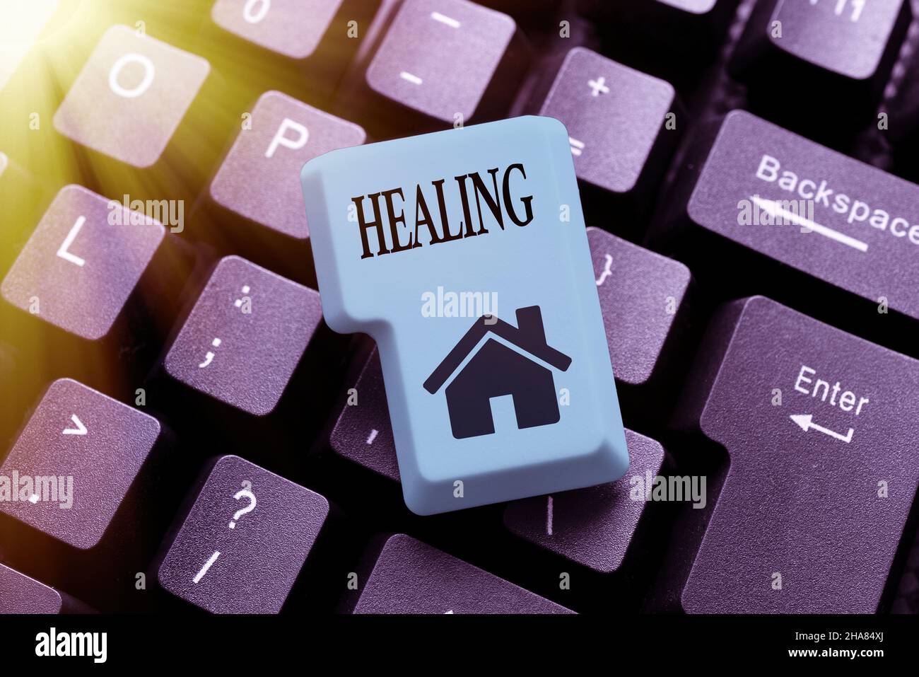 Handwriting text Healing. Business approach process of making or ...