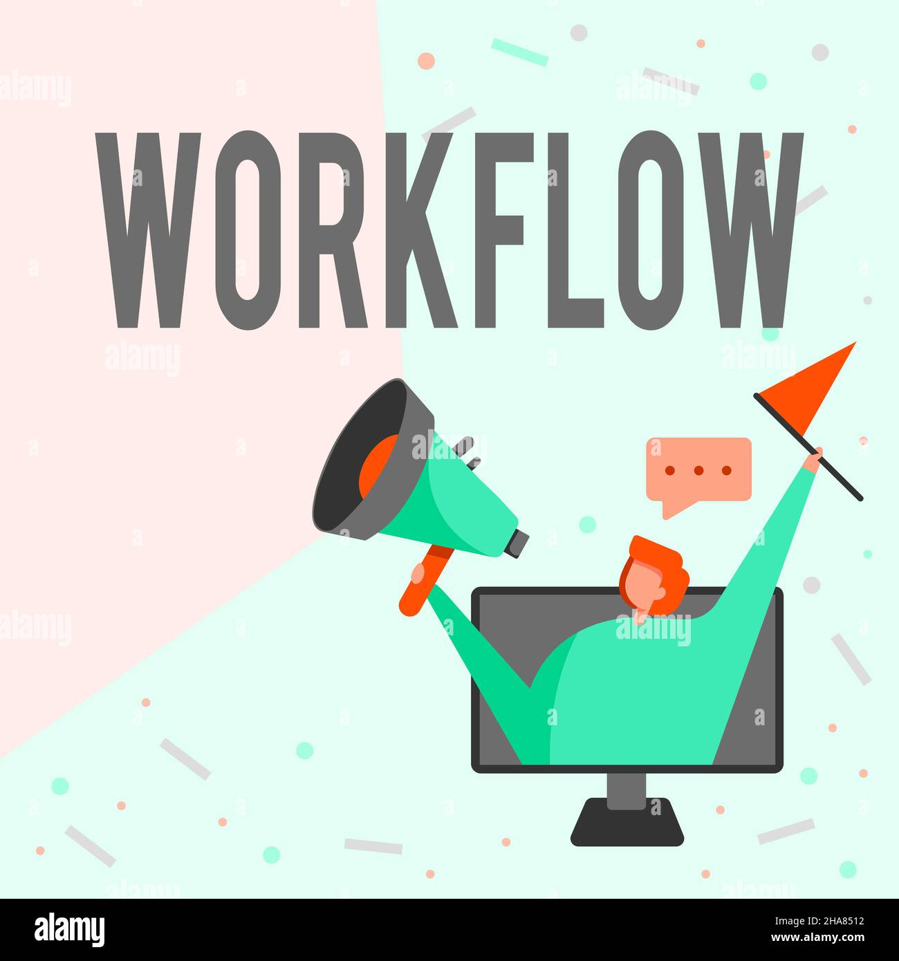 Writing displaying text Workflow. Business showcase Series of ...