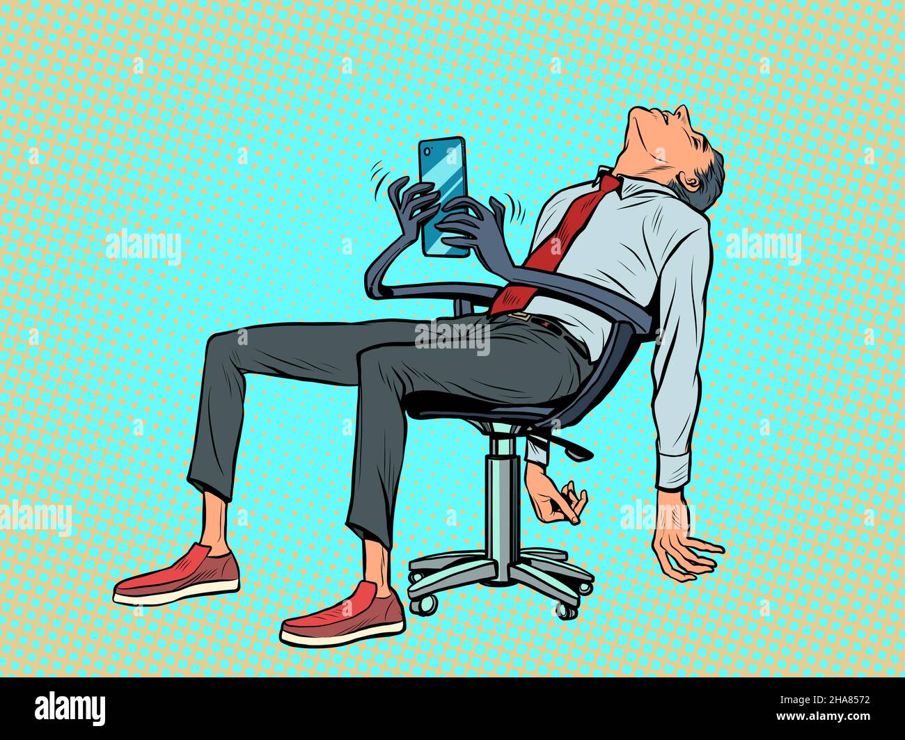 Man asleep in chair Stock Vector Images - Alamy