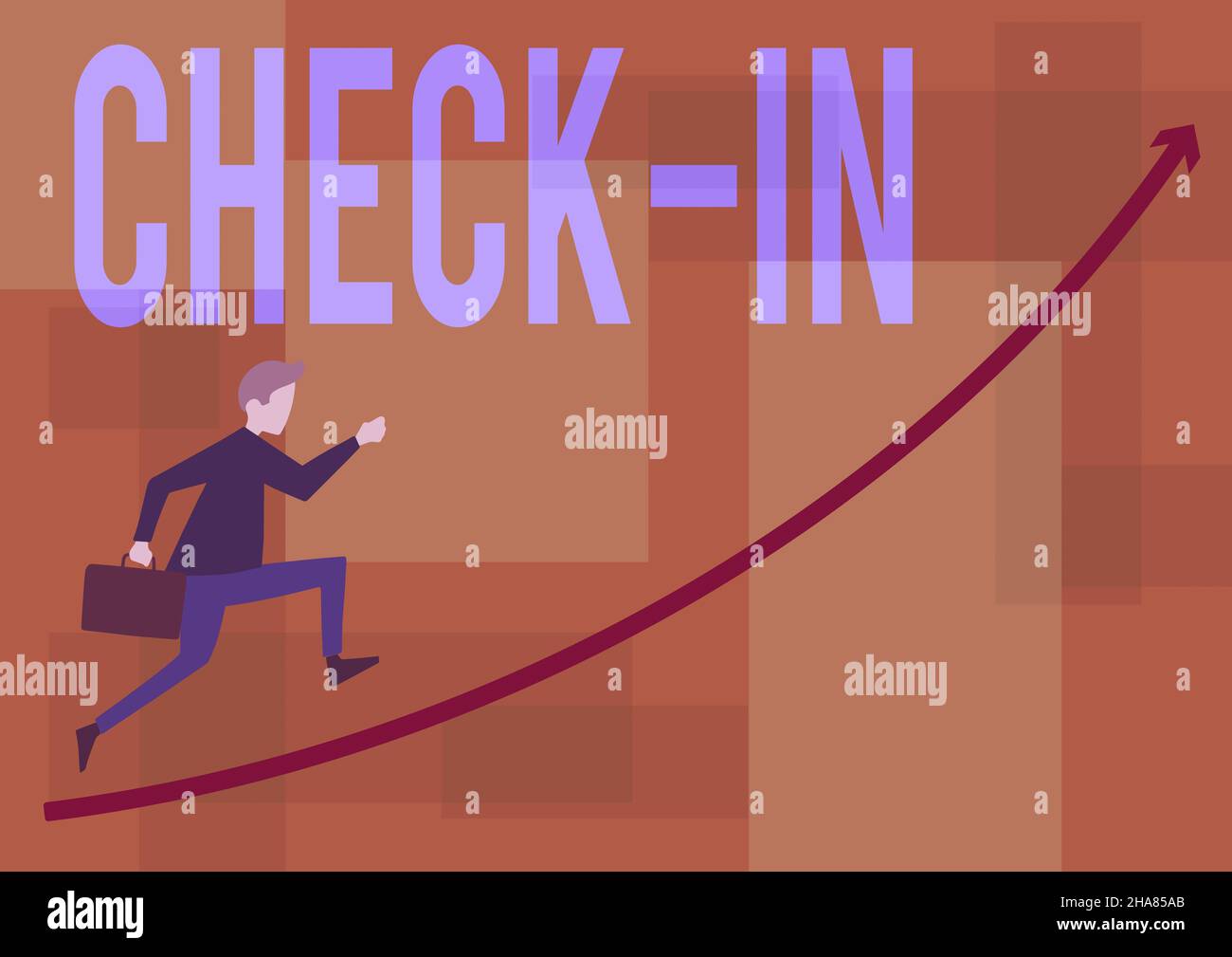 Text showing inspiration Check In. Word Written on Procedure by which ...