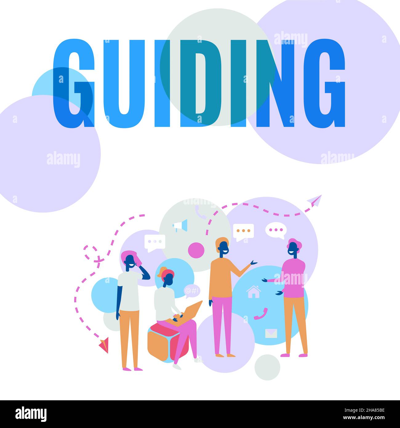 Conceptual display Guiding. Business idea to show someone how to do ...