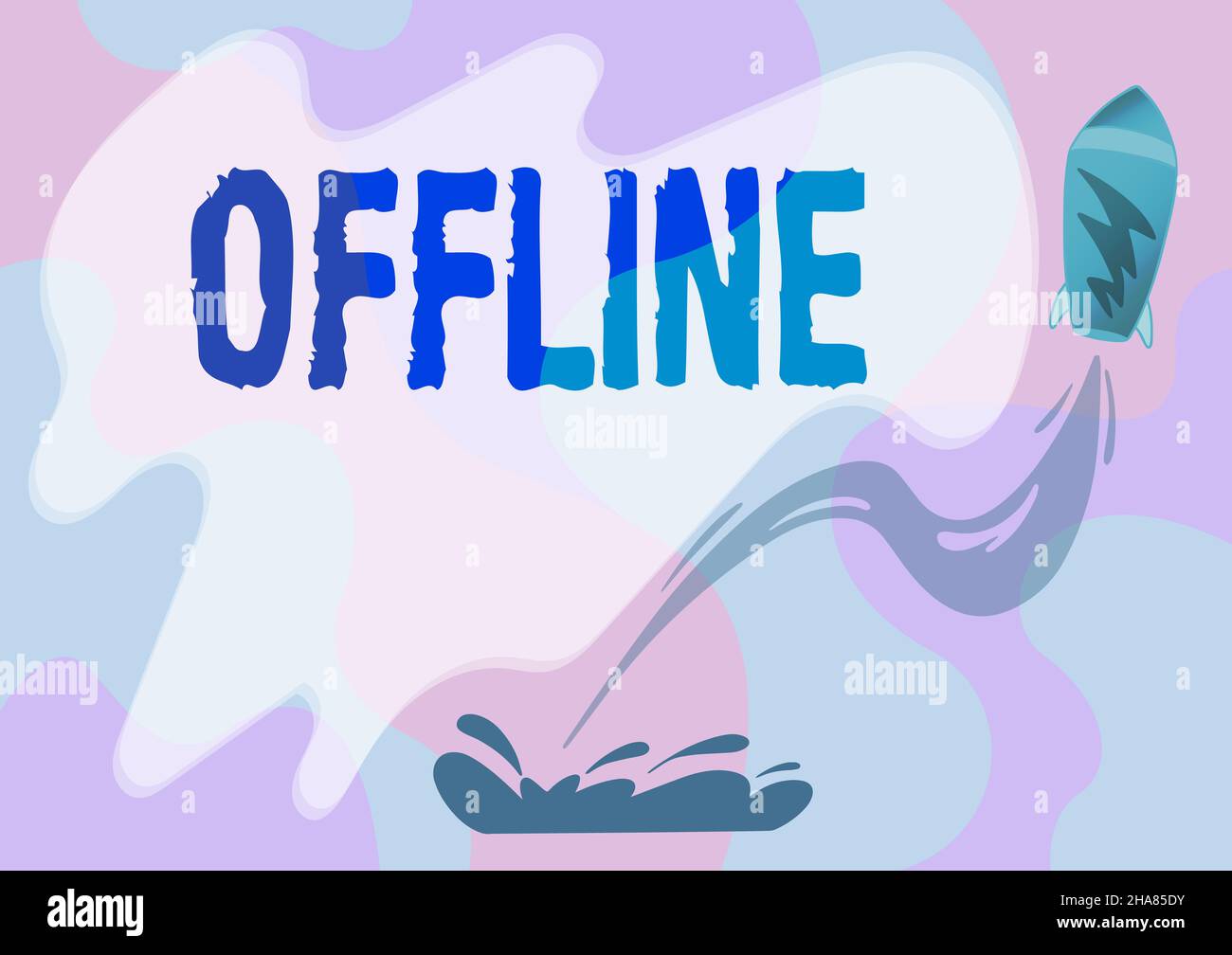 Sign displaying Offline. Conceptual photo Not having directly connected ...