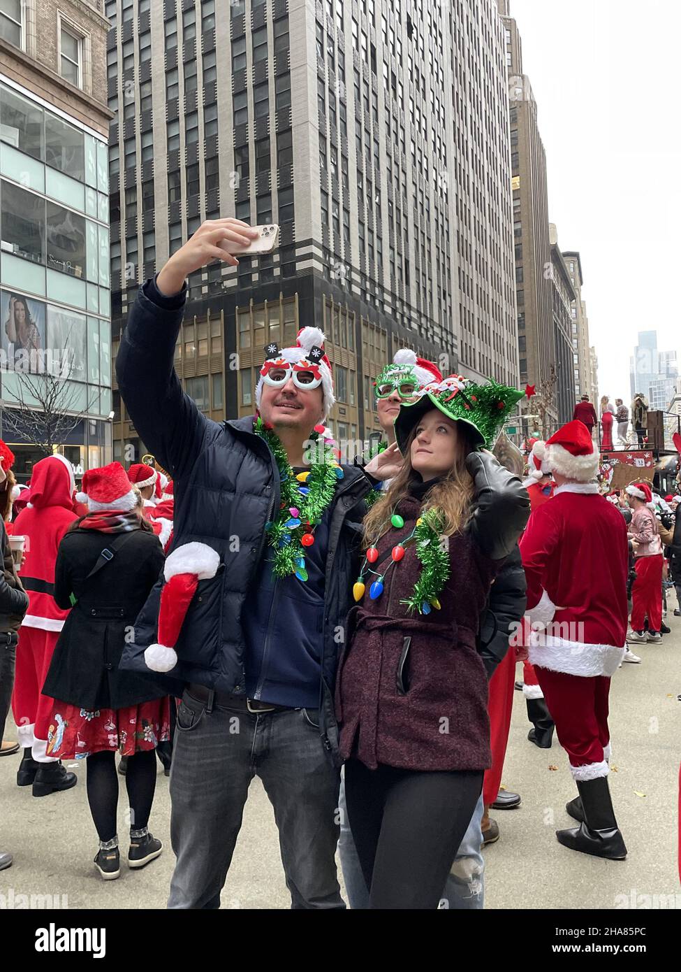 NEW YORK, NY - DECEMBER 11: View of SantaCon 2021 in New York City on ...