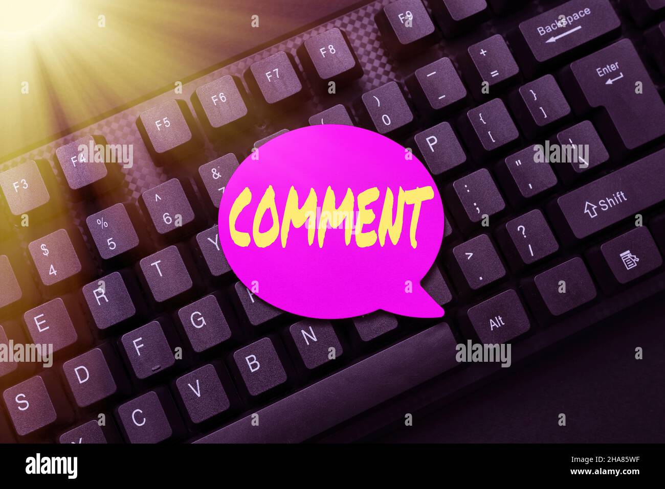 Text sign showing Comment. Business concept Verbal Written remark ...