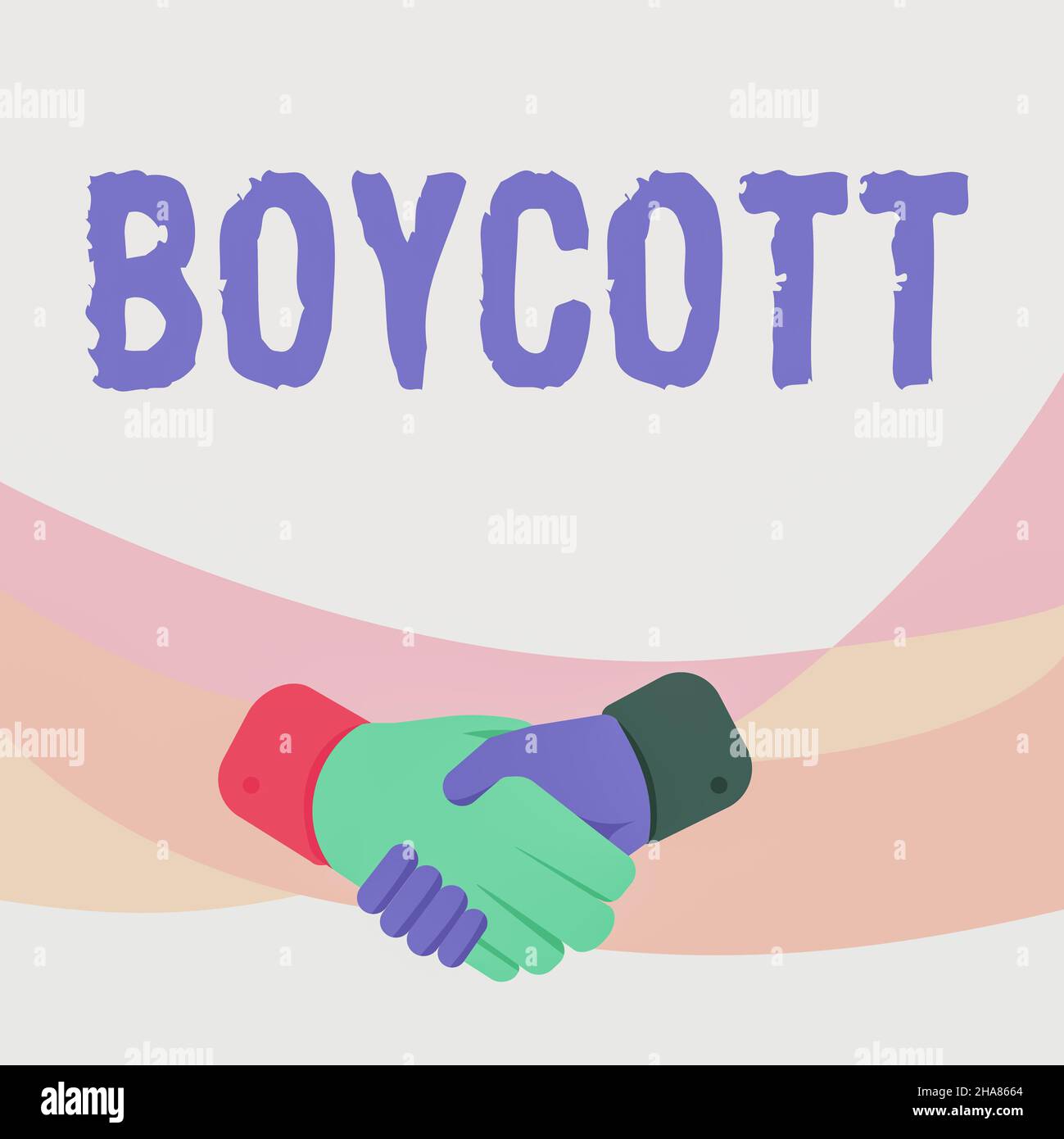 Hand writing sign Boycott. Word for stop buying or using the goods or ...