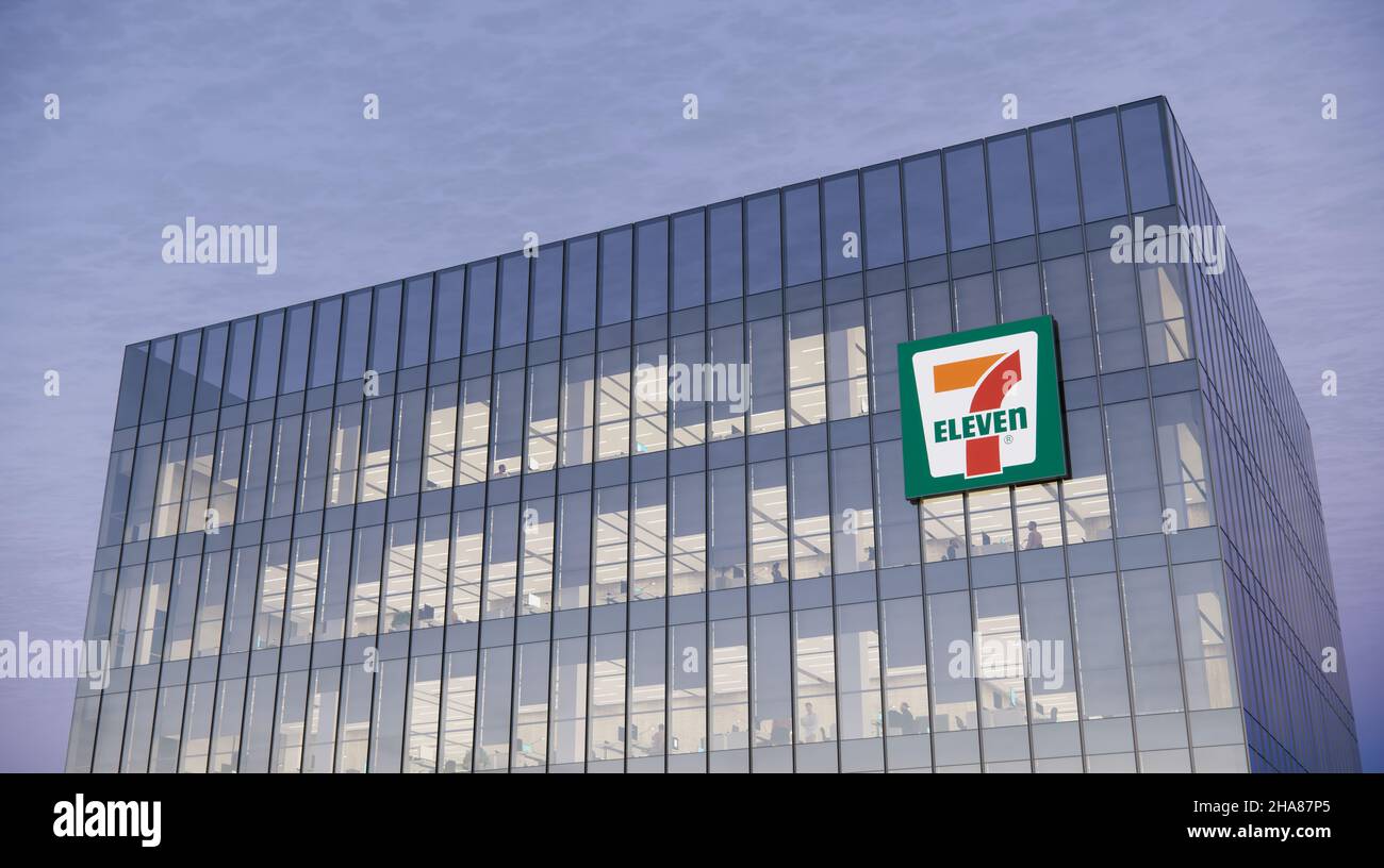 Dallas, TX, USA. October 18, 2021. Editorial Use Only, 3D CGI. 7-Eleven ...