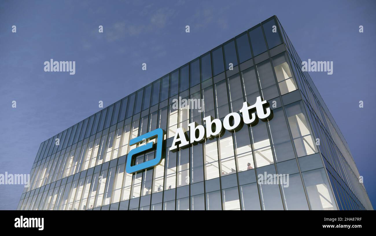 Chicago, IL, USA. October 17, 2021, Editorial Use Only, 3D CGI. Abbott ...