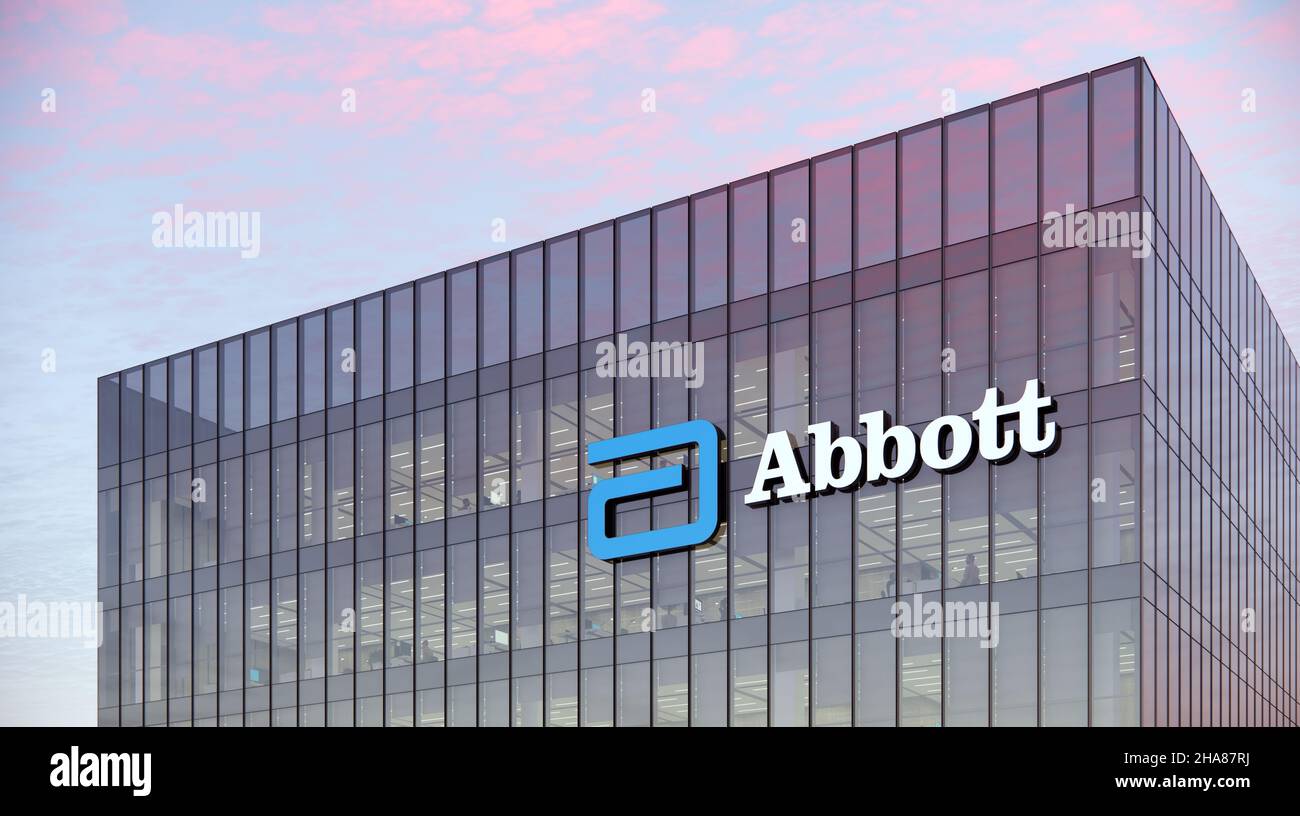 Chicago, IL, USA. October 17, 2021, Editorial Use Only, 3D CGI. Abbott ...