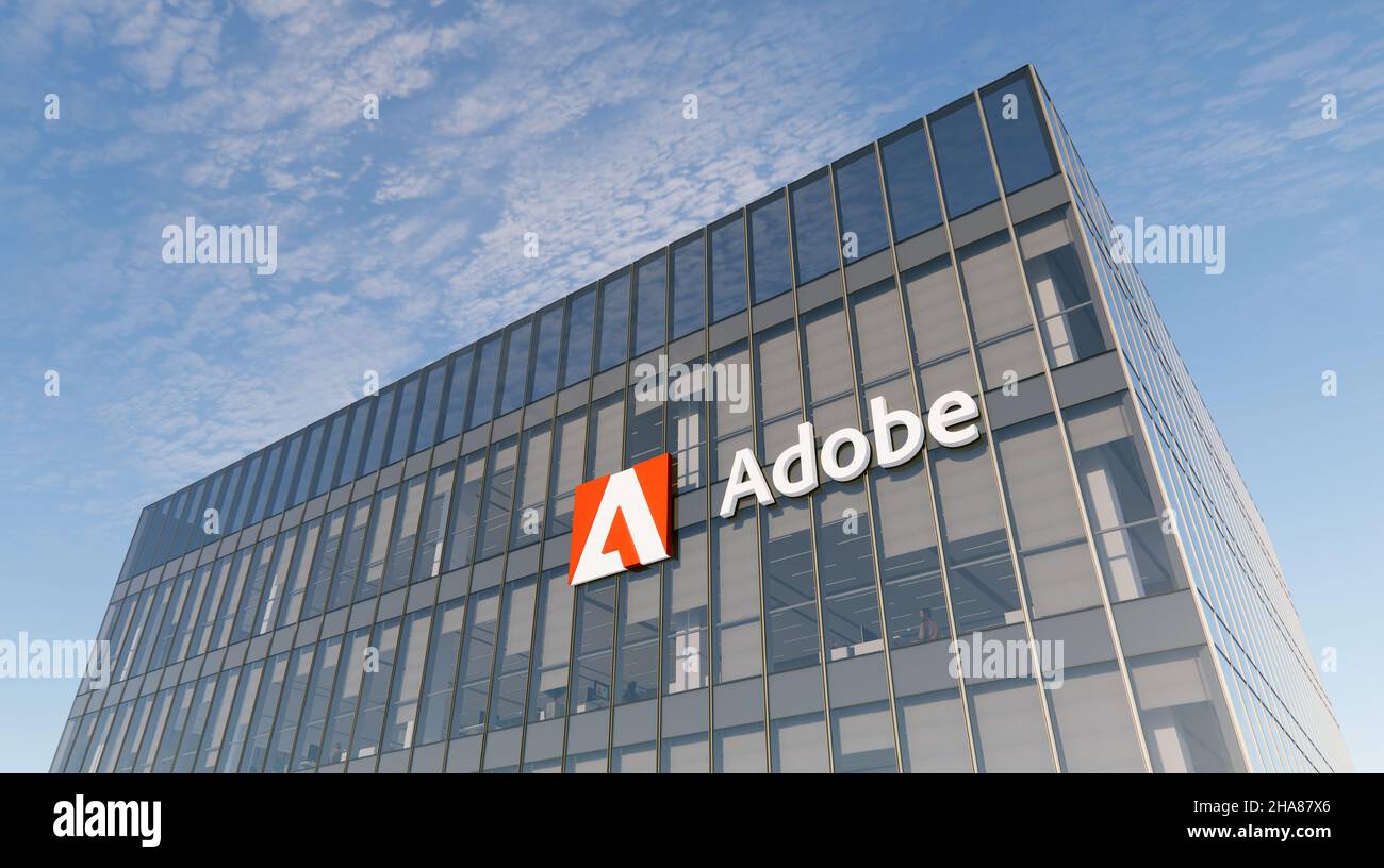 San Jose, CA, USA. October 17, 2021, Editorial Use Only, 3D CGI. Adobe ...