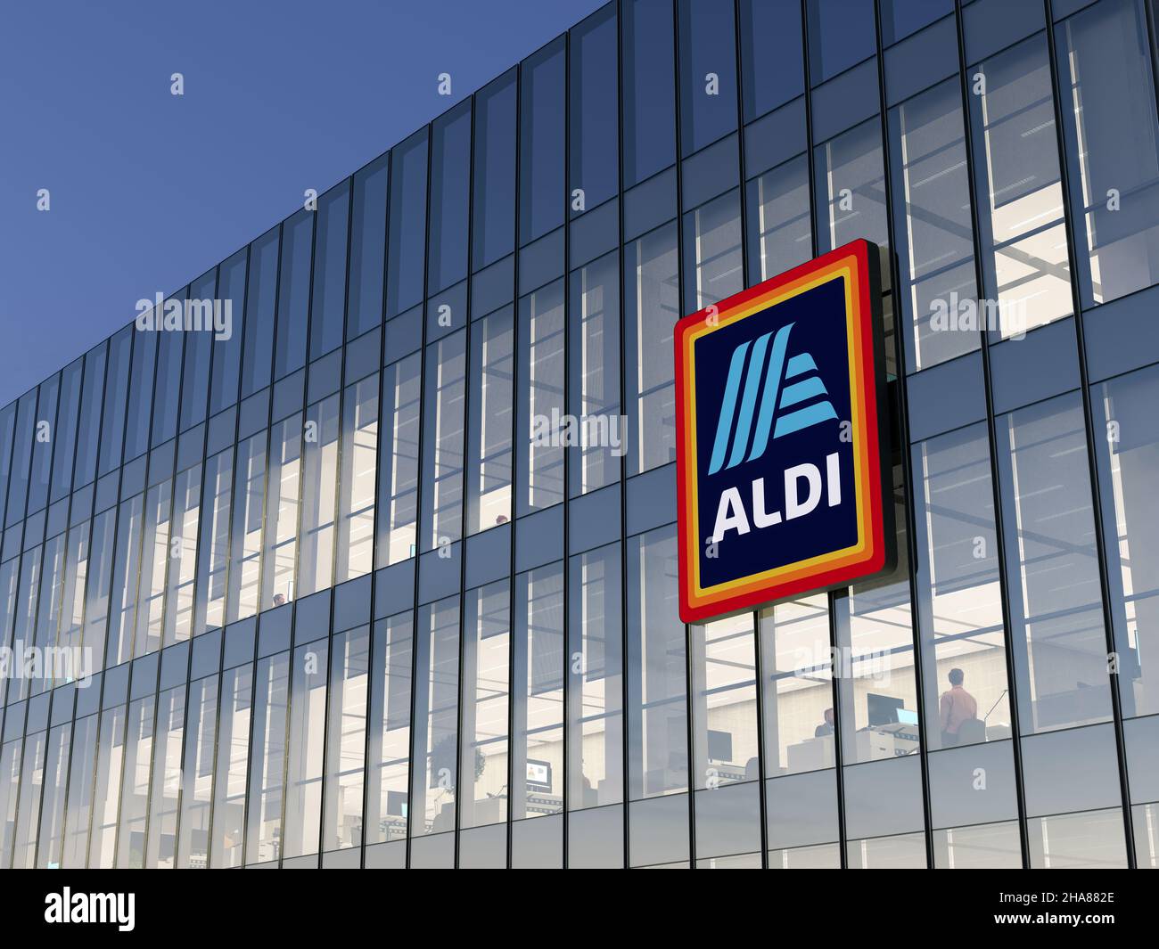 Essen, Germany. October 18, 2021. Editorial Use Only, 3D CGI. Aldi ...