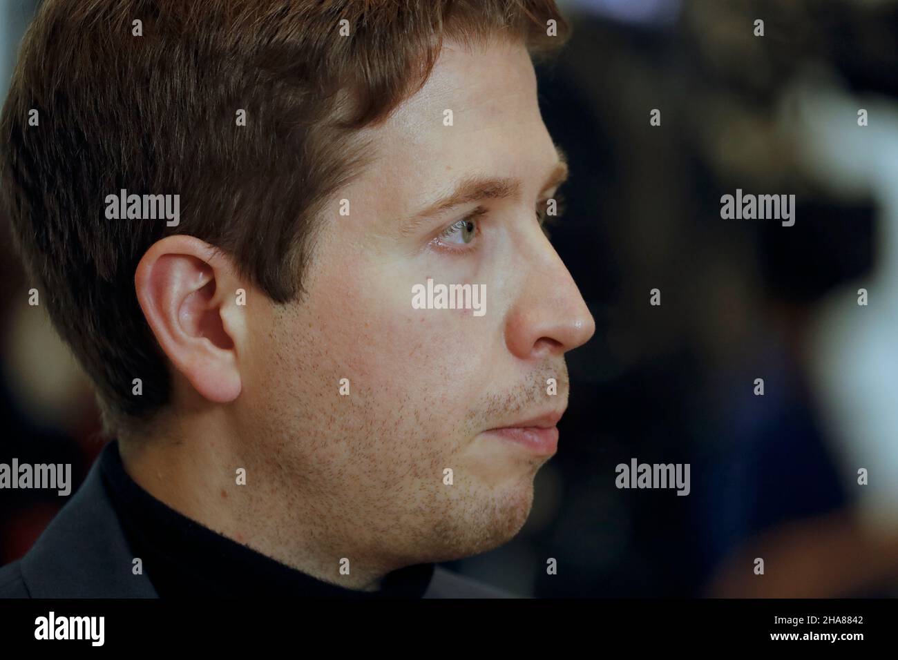 Berlin, Germany, December 8, 2021. Kevin Kühnert, new SPD secretary ...