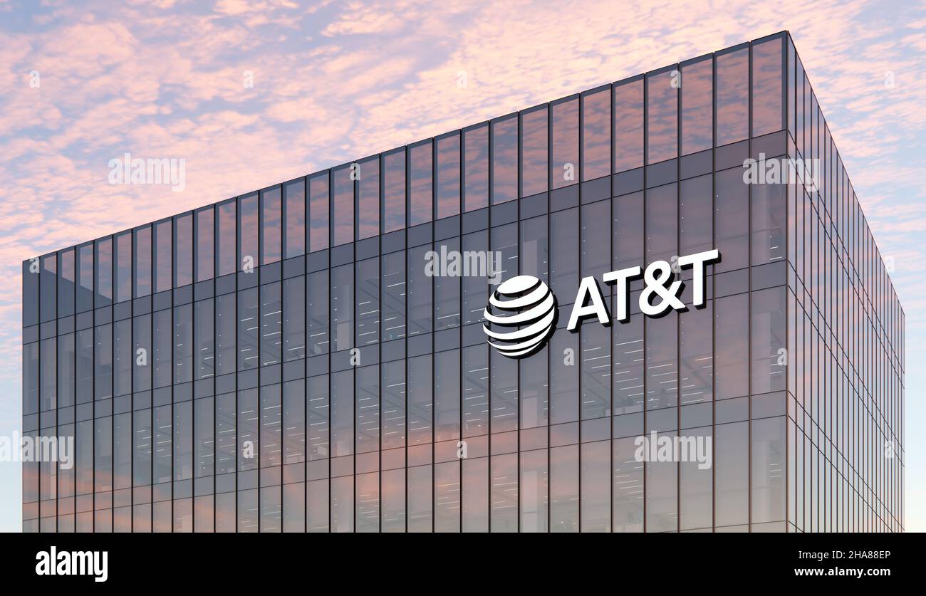 Dallas, TX, USA. October 31, 2021. Editorial Use Only, 3D CGI. AT&T ...