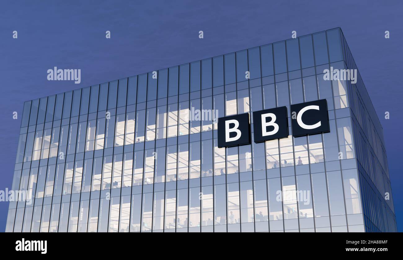 London, UK. October 31, 2021, Editorial Use Only, 3D CGI. BBC British ...