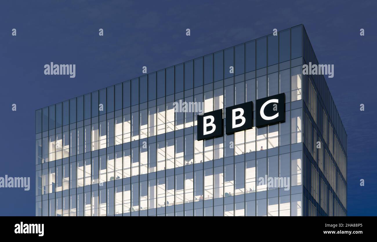 London, UK. October 31, 2021, Editorial Use Only, 3D CGI. BBC British ...