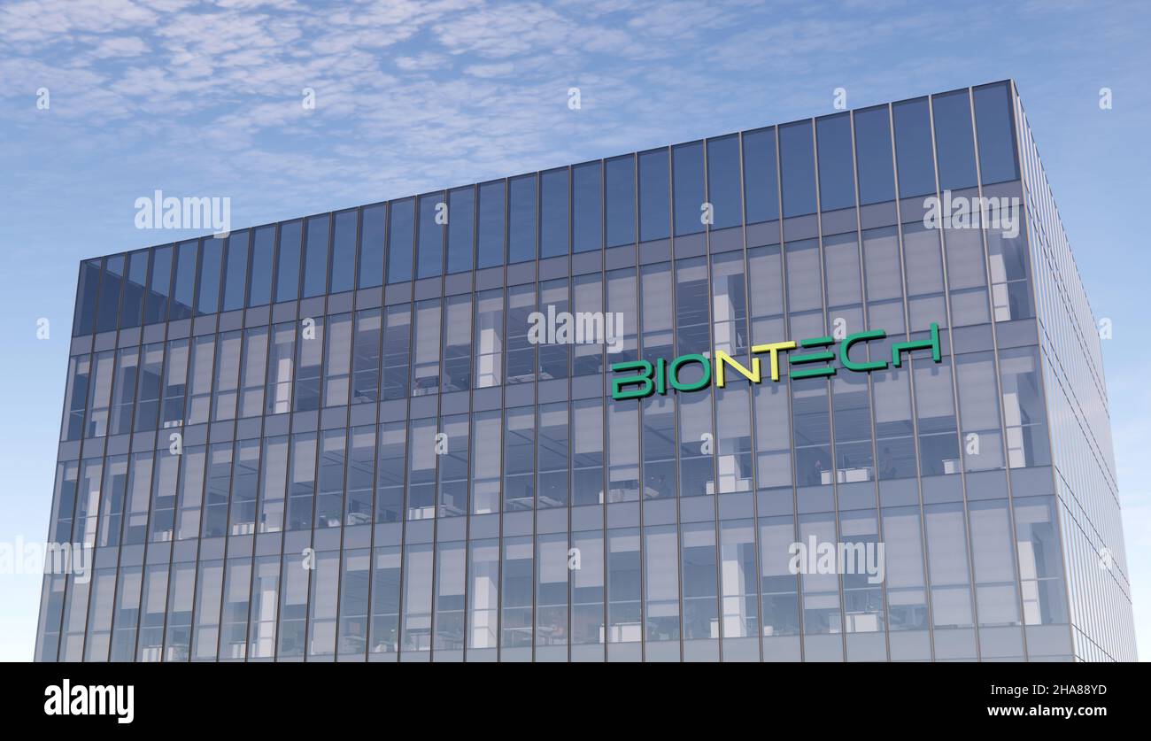 Mainz, Germany. October 31, 2021, Editorial Use Only, 3D CGI. Biontech ...