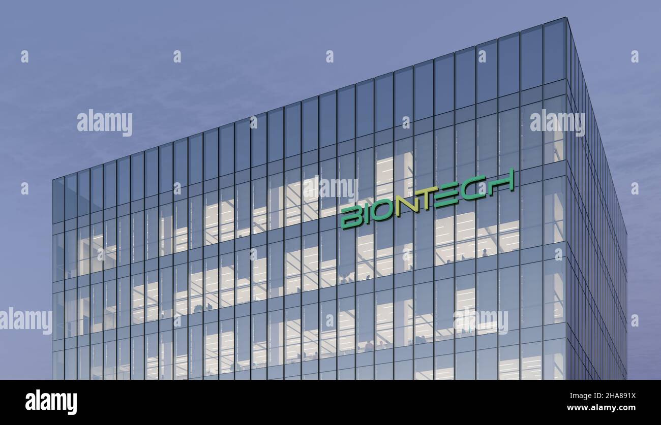 Mainz, Germany. October 31, 2021, Editorial Use Only, 3D CGI. Biontech ...