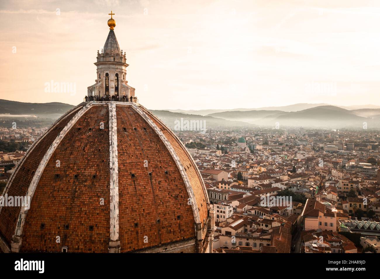 High view from Santa Maria del Fiore cathedral in Firenze, Tuscany ...