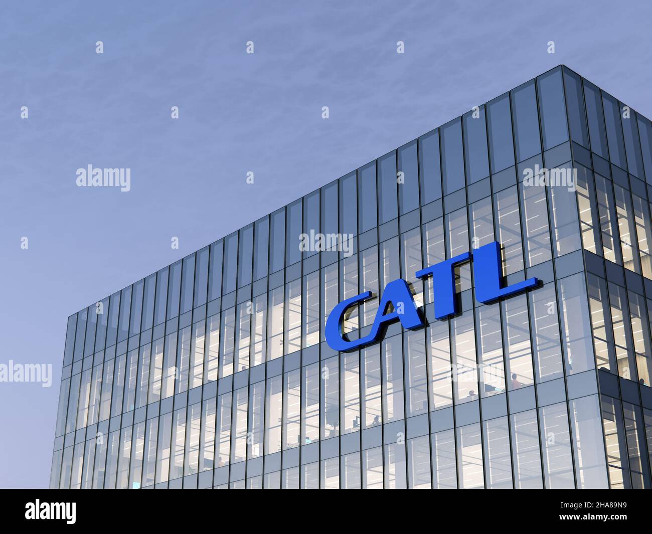 Ningde, China. July 8, 2021. Editorial Use Only, 3D CGI. CATL Holding ...