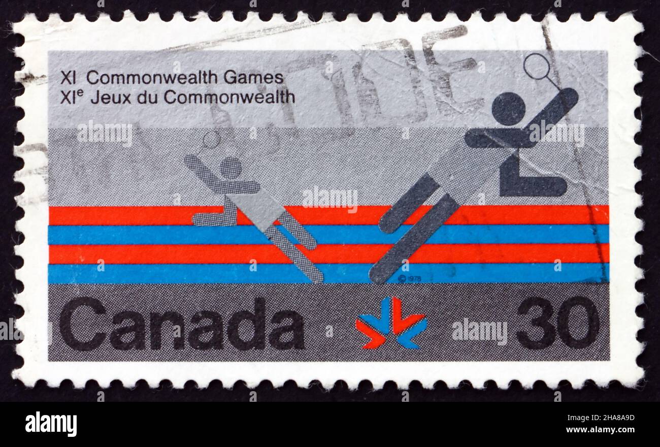 CANADA - CIRCA 1978: a stamp printed in the Canada shows Badminton ...