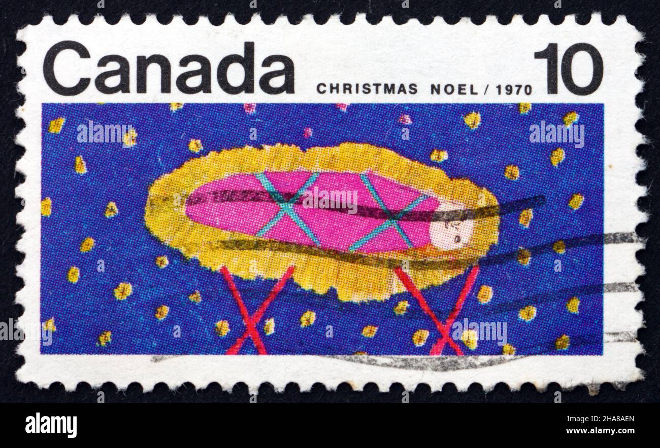 CANADA - CIRCA 1970: a stamp printed in the Canada shows Christ Child ...