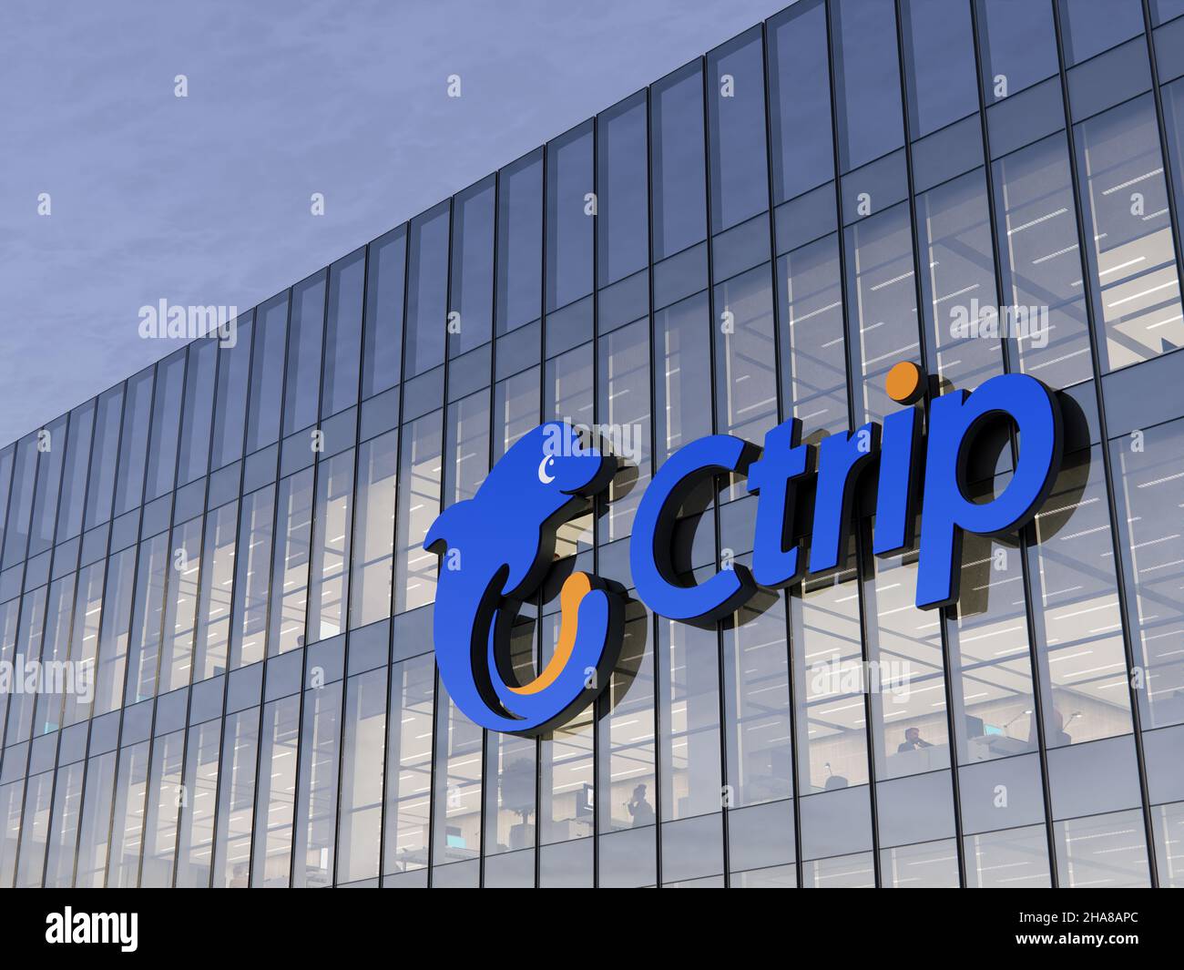 Shanghai, China. December 11, 2021, Editorial Use Only, 3D CGI. Ctrip ...