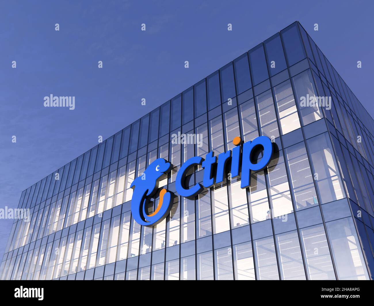 Shanghai, China. December 11, 2021, Editorial Use Only, 3D CGI. Ctrip ...