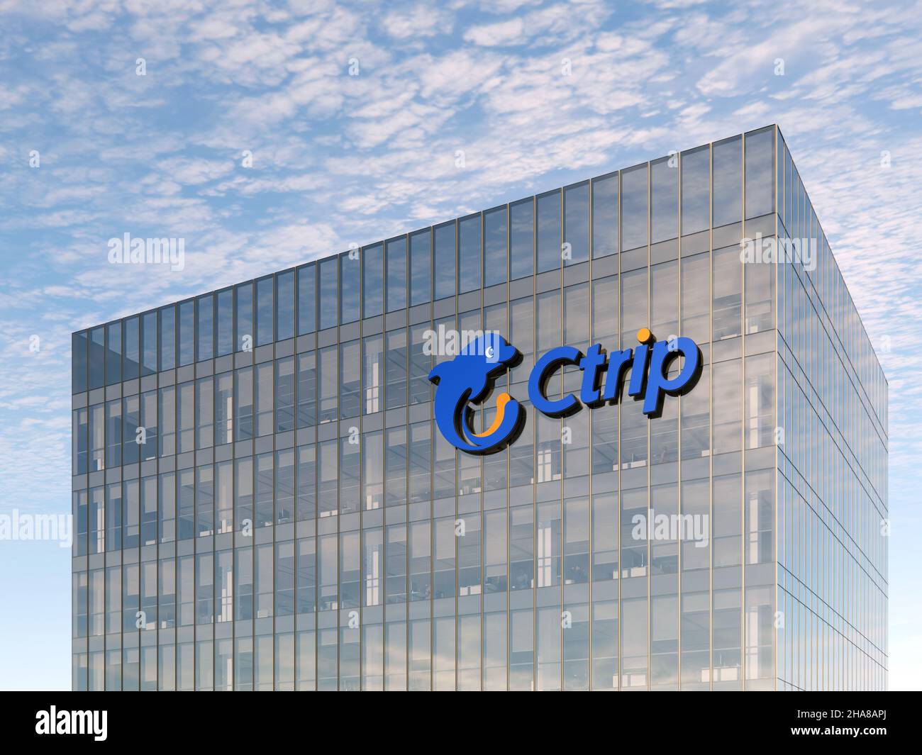 Shanghai, China. December 11, 2021, Editorial Use Only, 3D CGI. Ctrip ...