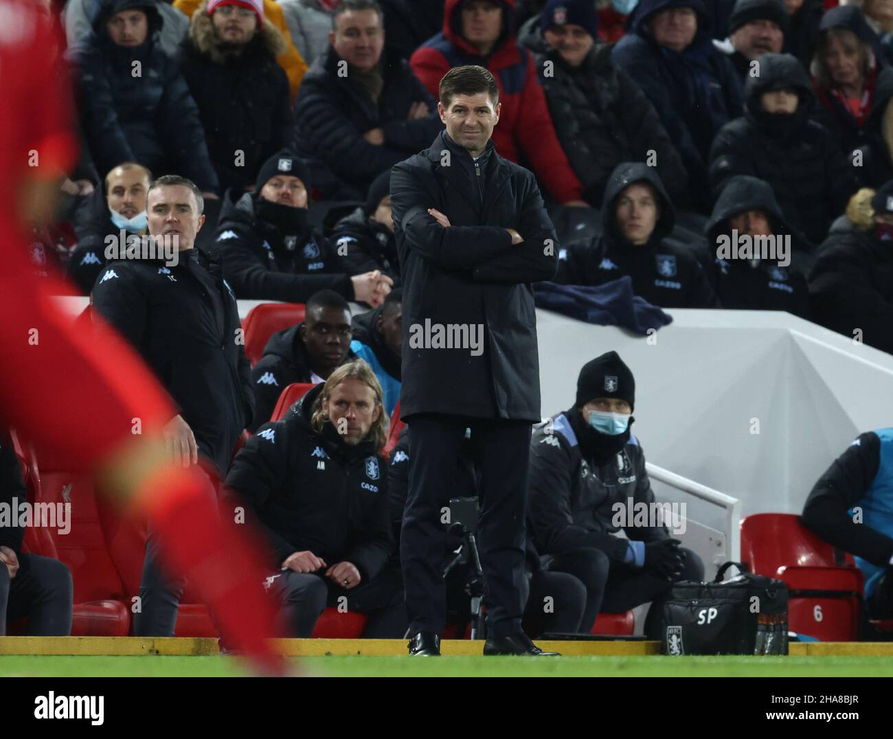 Liverpool, England, 11th December 2021. Steven Gerrard manager of Aston ...