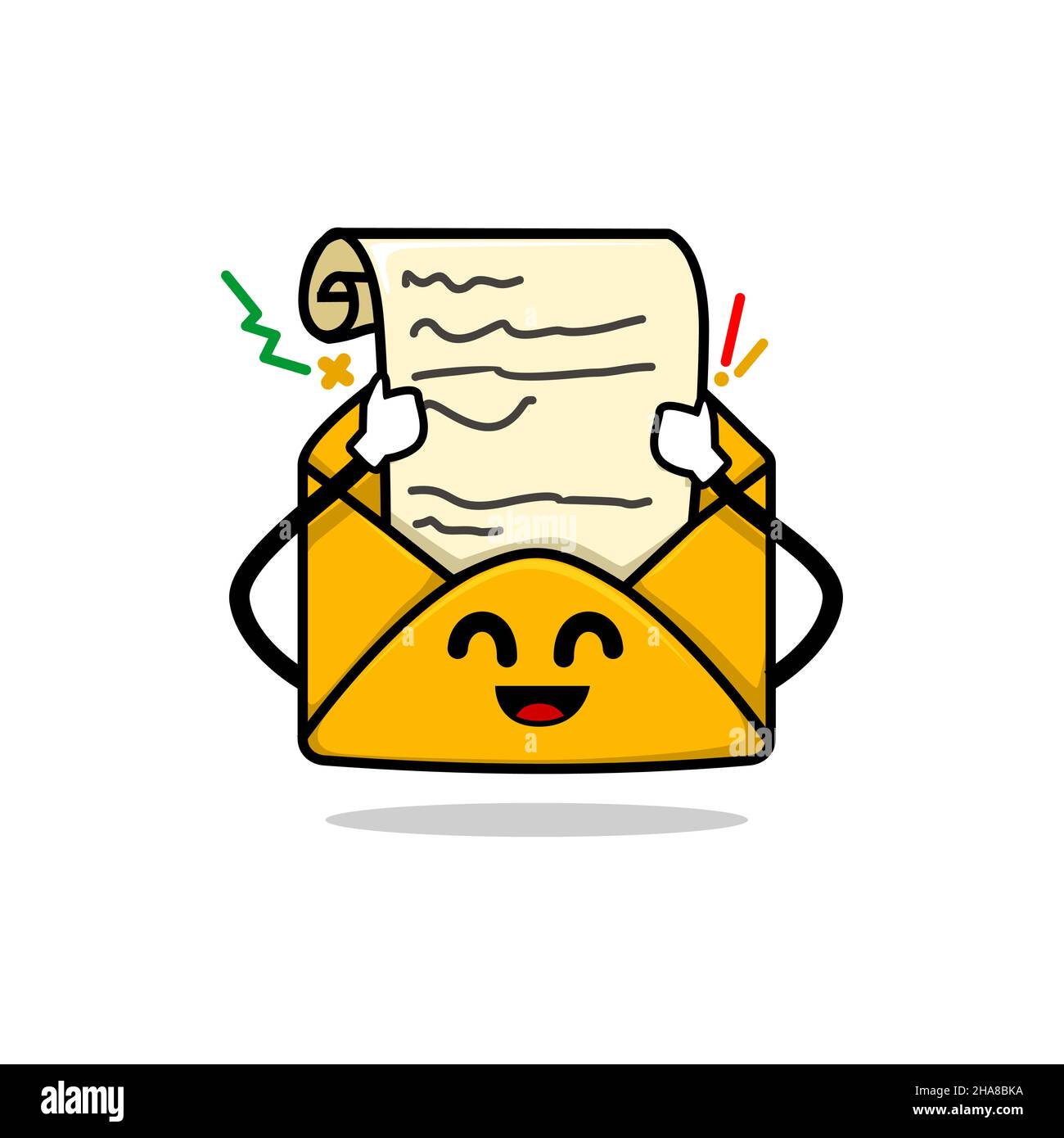 opening a email letter from envelope isolated cute mail cartoon face ...