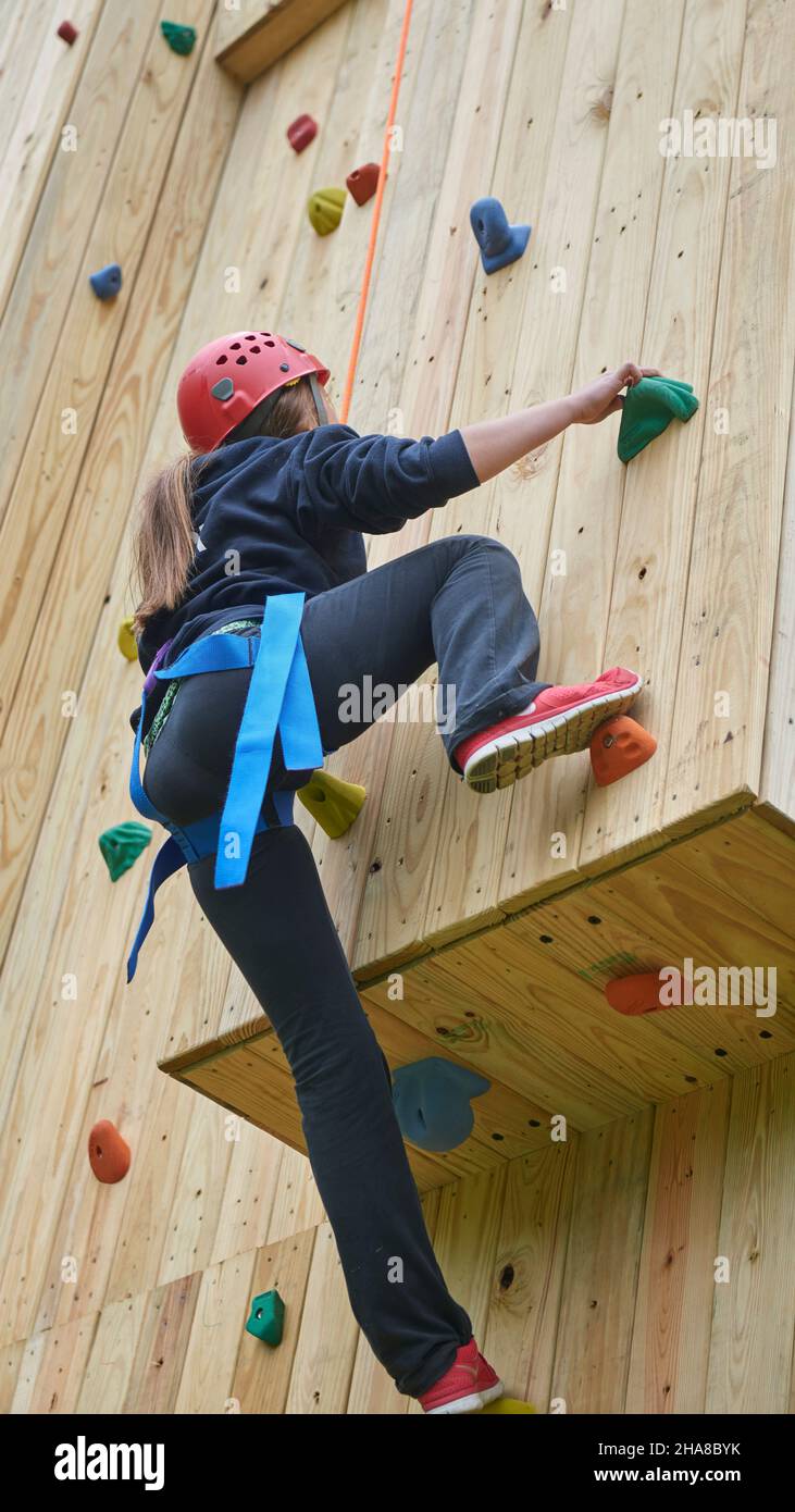 Hiram House Camp. Team Building Program. Climbing Wall Element Stock ...