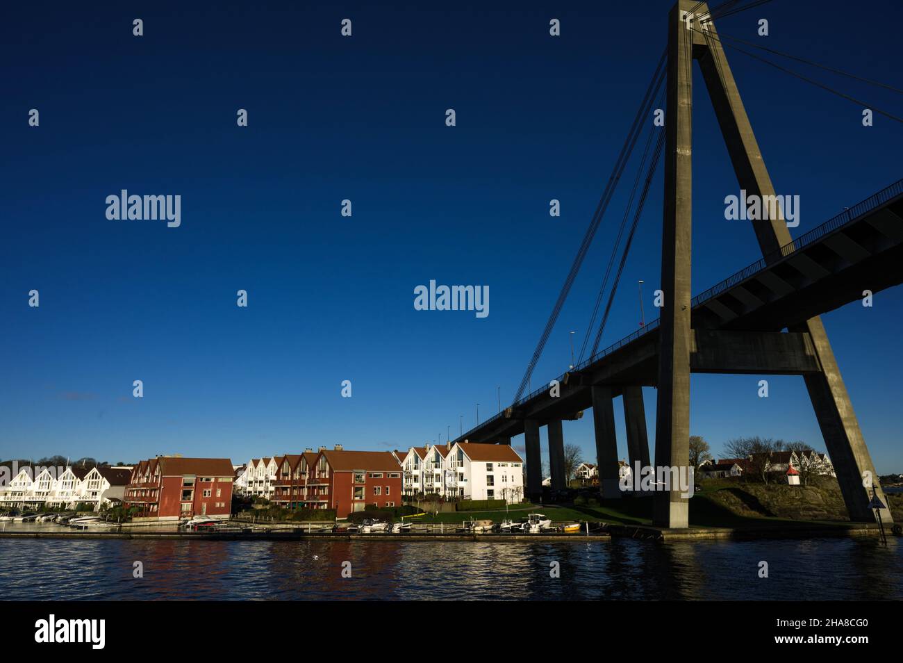 Scenic cityscape of modern norwegian town. Modern architecture of ...