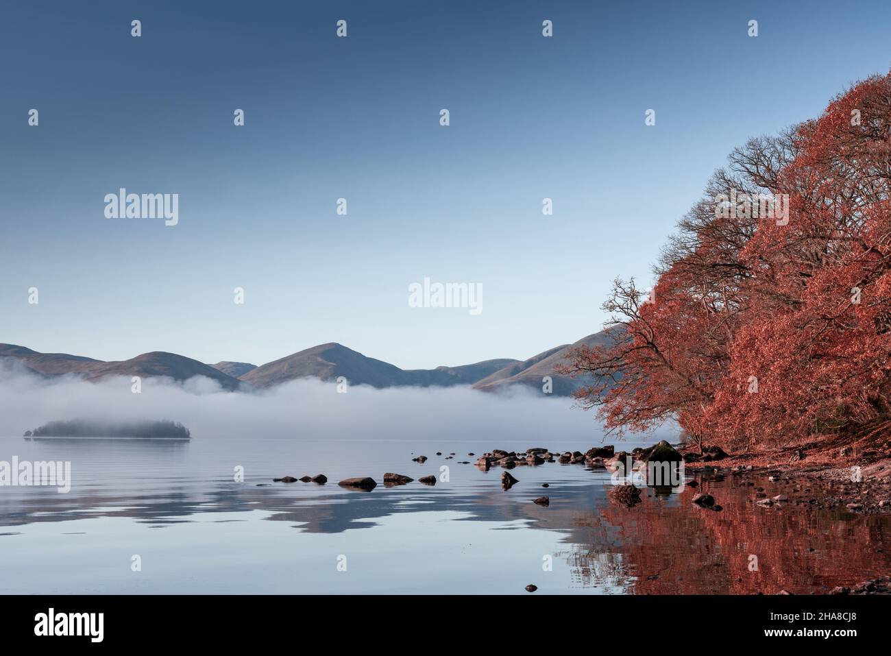 Objects and mist on water Loch Lomond, Scotland Stock Photo - Alamy