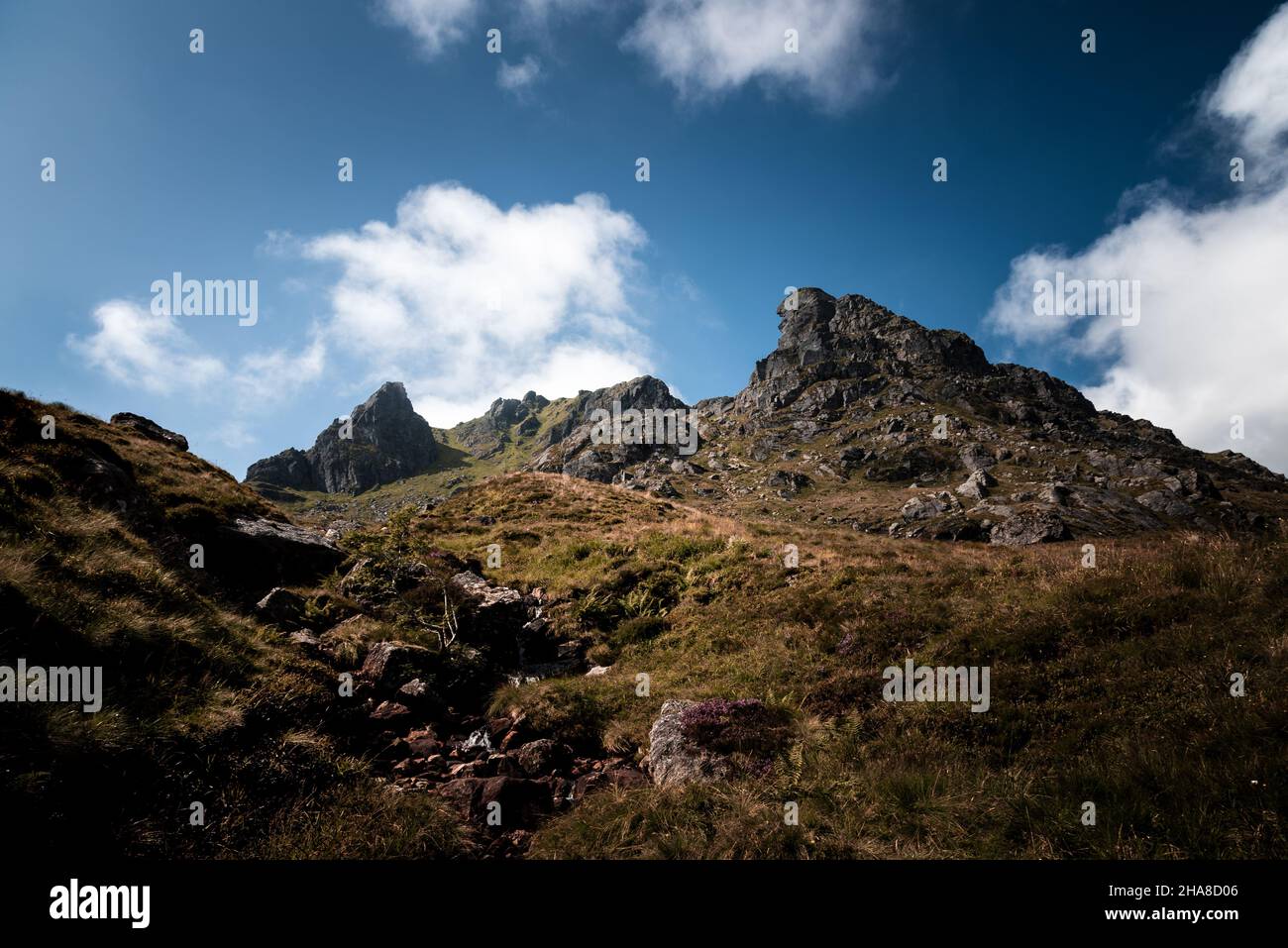 dramatic mountain approach in central scotland Stock Photo - Alamy