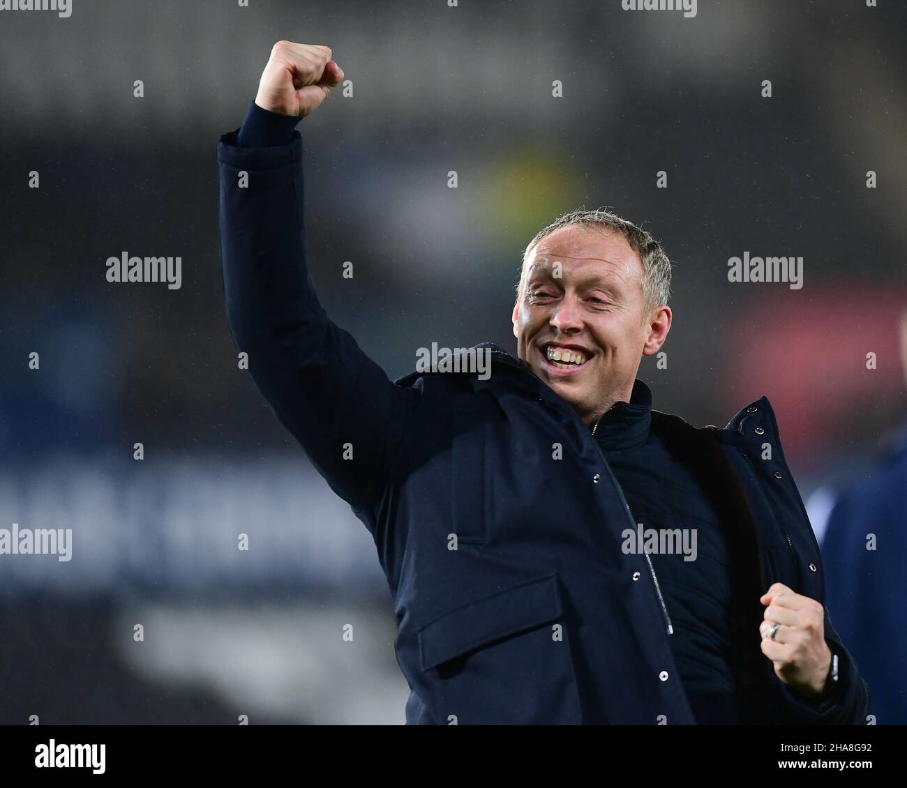 Steve Cooper manager of Nottingham Forest salutes the travelling ...