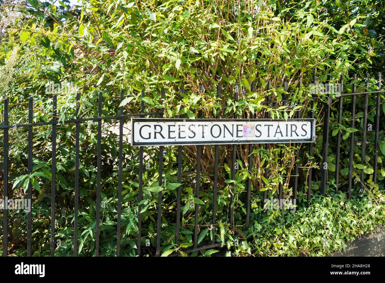 Greestone Stairs wayside sign Greestone Place Lincoln city 2021 Stock ...