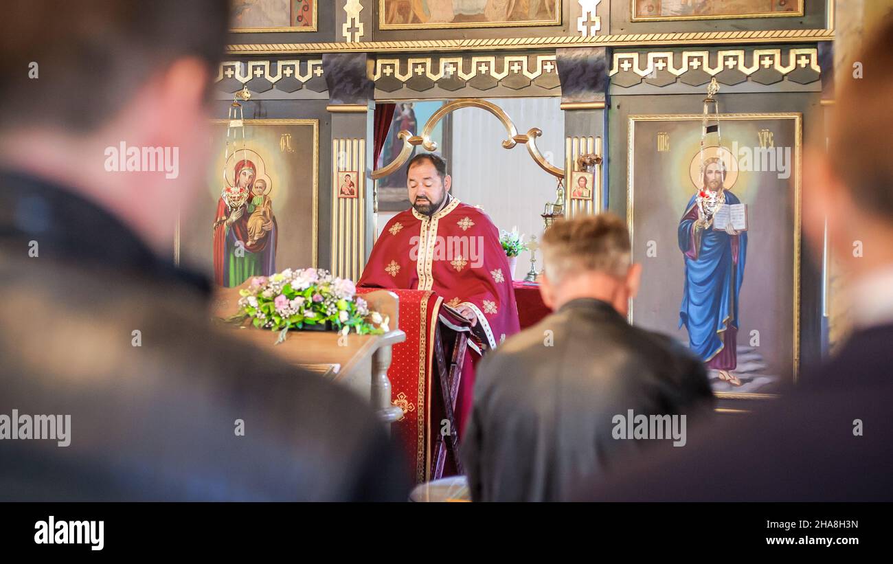 Religious priest during church service. Authentic religion spiritual ...