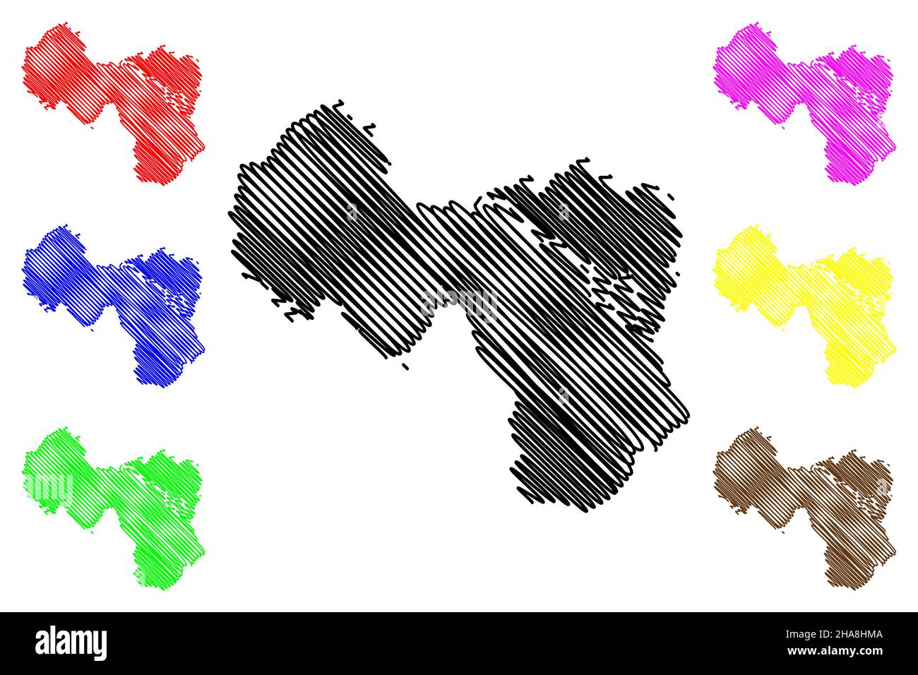 Khagaria district (Bihar State, Munger division, Republic of India) map ...