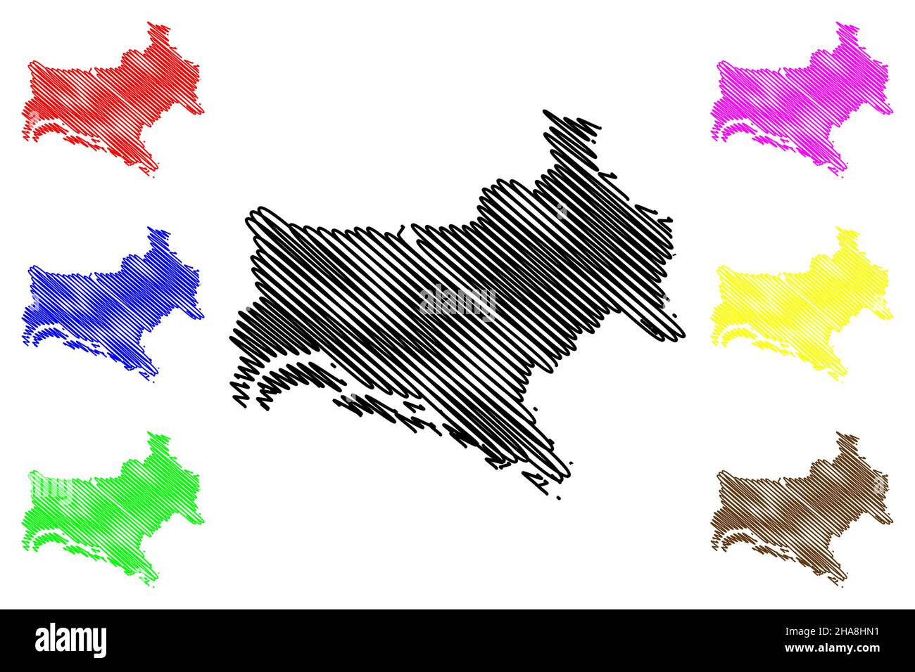 Katihar district (Bihar State, Purnia division, Republic of India) map ...