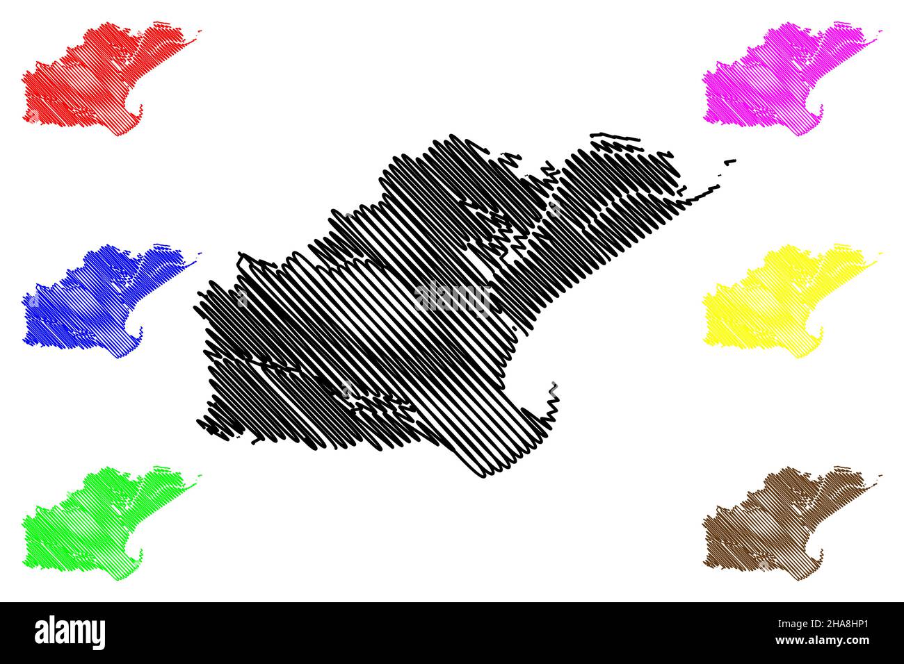 Kendrapara district (Odisha State, Republic of India) map vector ...