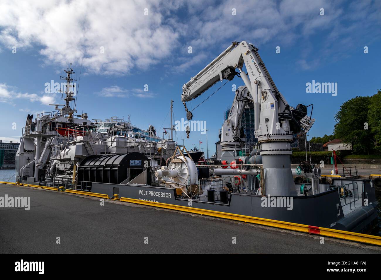 Utility vessel Volt Processor in the port of Bergen, Norway Stock Photo ...