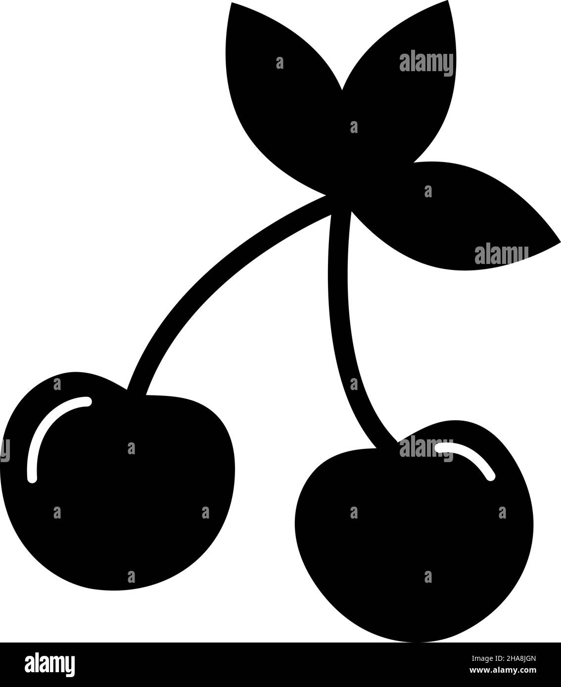 Cherry fruit line drawing Cut Out Stock Images & Pictures - Alamy