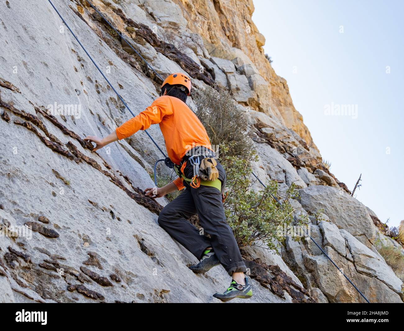 People doing rock climbing sports at Nevada Stock Photo - Alamy
