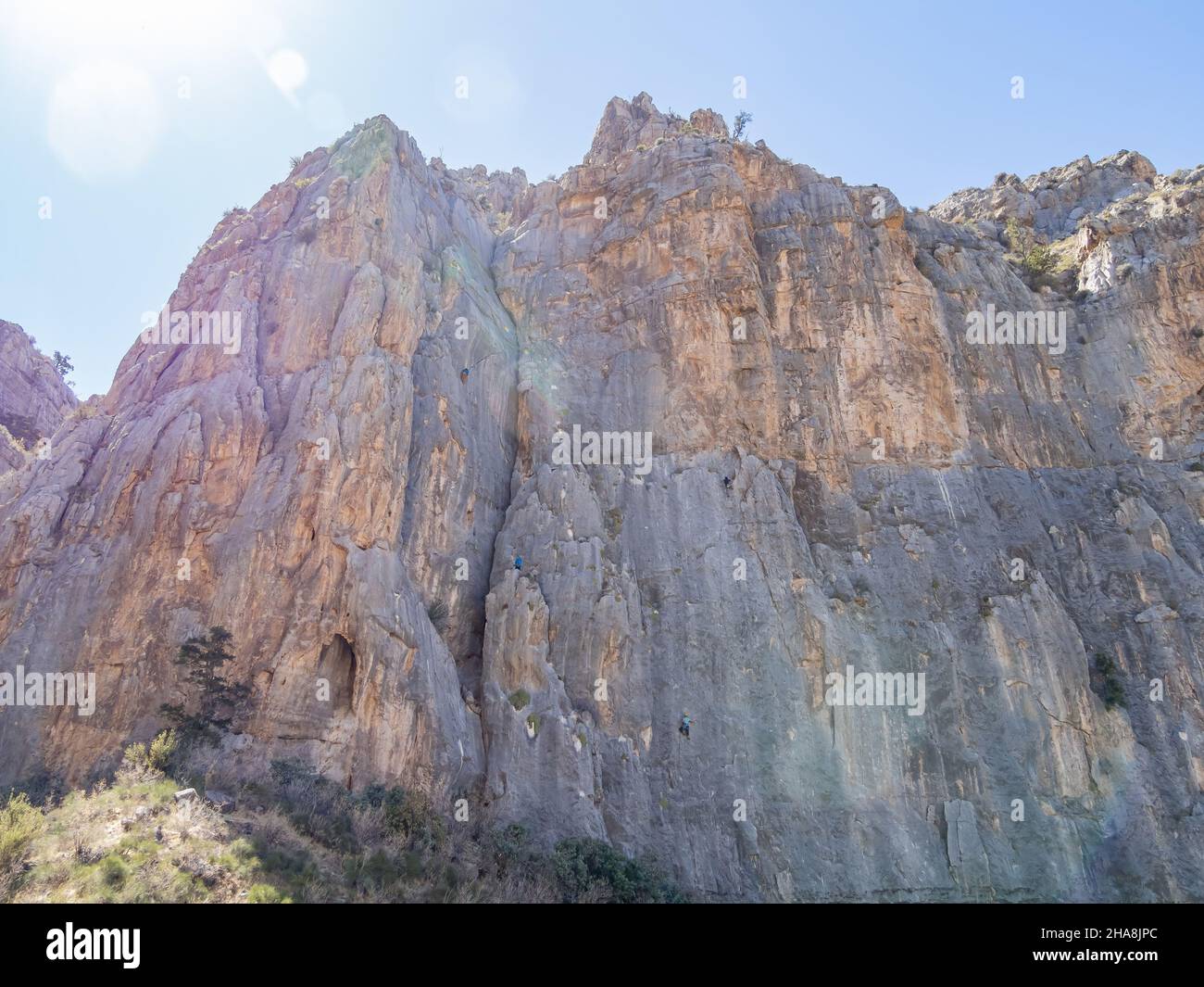 People doing rock climbing sports at Nevada Stock Photo - Alamy