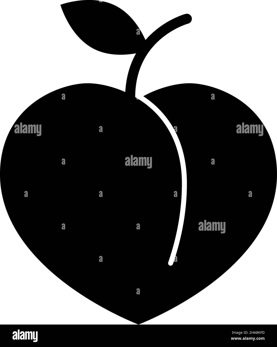 Peach Glyph Icon Fruit Vector Stock Vector Image & Art - Alamy
