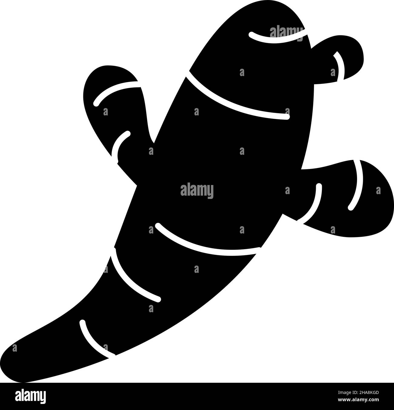 Ginger Glyph Icon Vegetable Vector Stock Vector Image & Art - Alamy