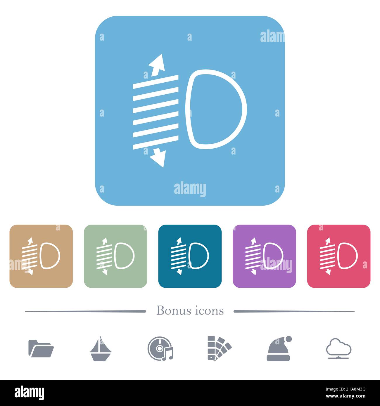 Headlight level adjustment outline white flat icons on color rounded ...